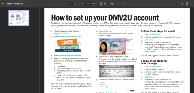 DMV2U Online Services - Oregon License Plate