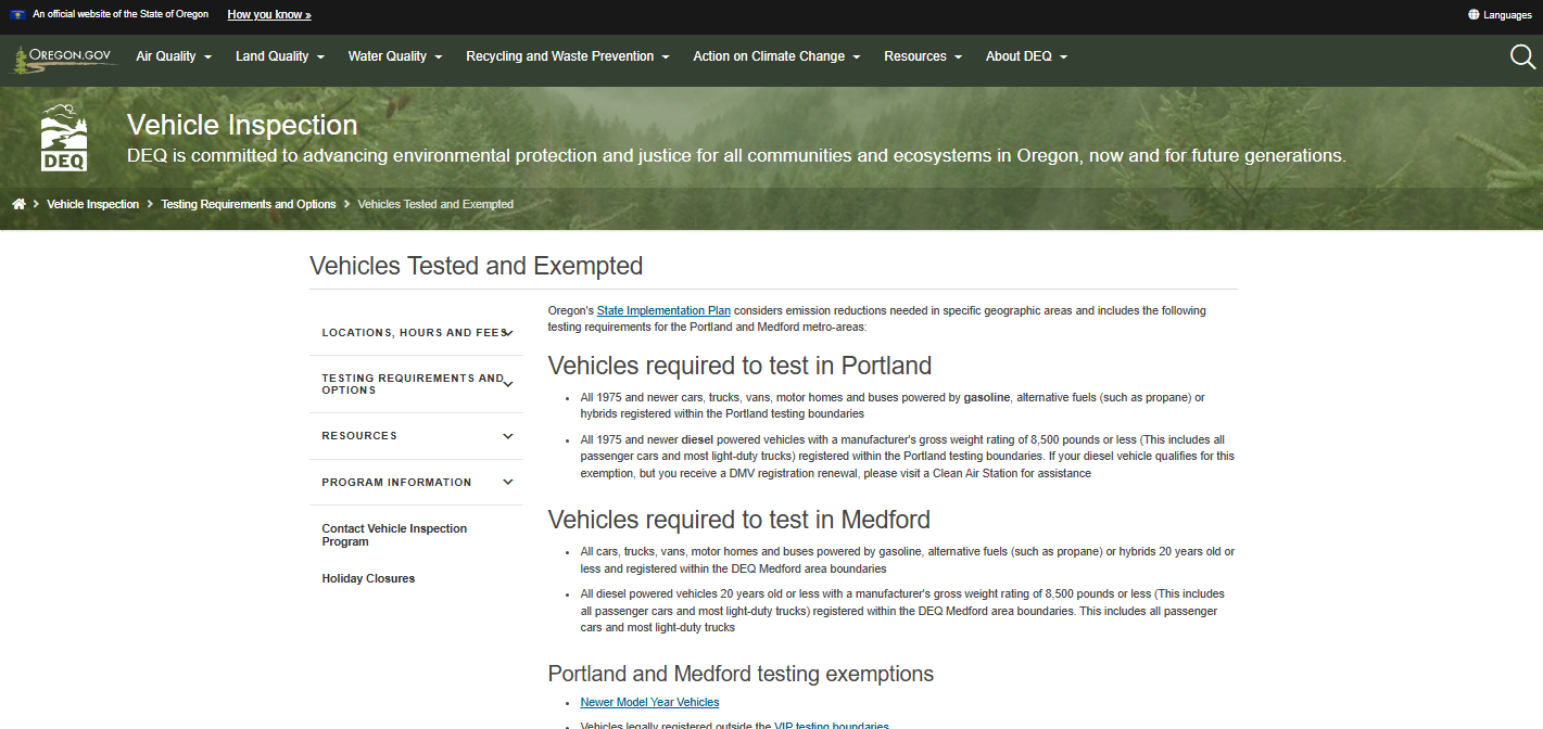 Emissions Testing in Oregon - Oregon License Plate